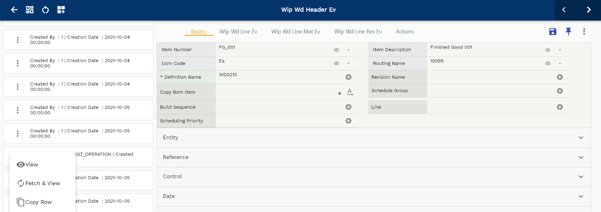 Work Definition | RikData OneApp